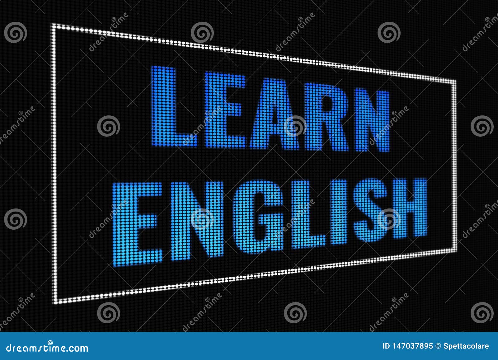 Learn English Word on Dark Screen Stock Illustration - Illustration of ...