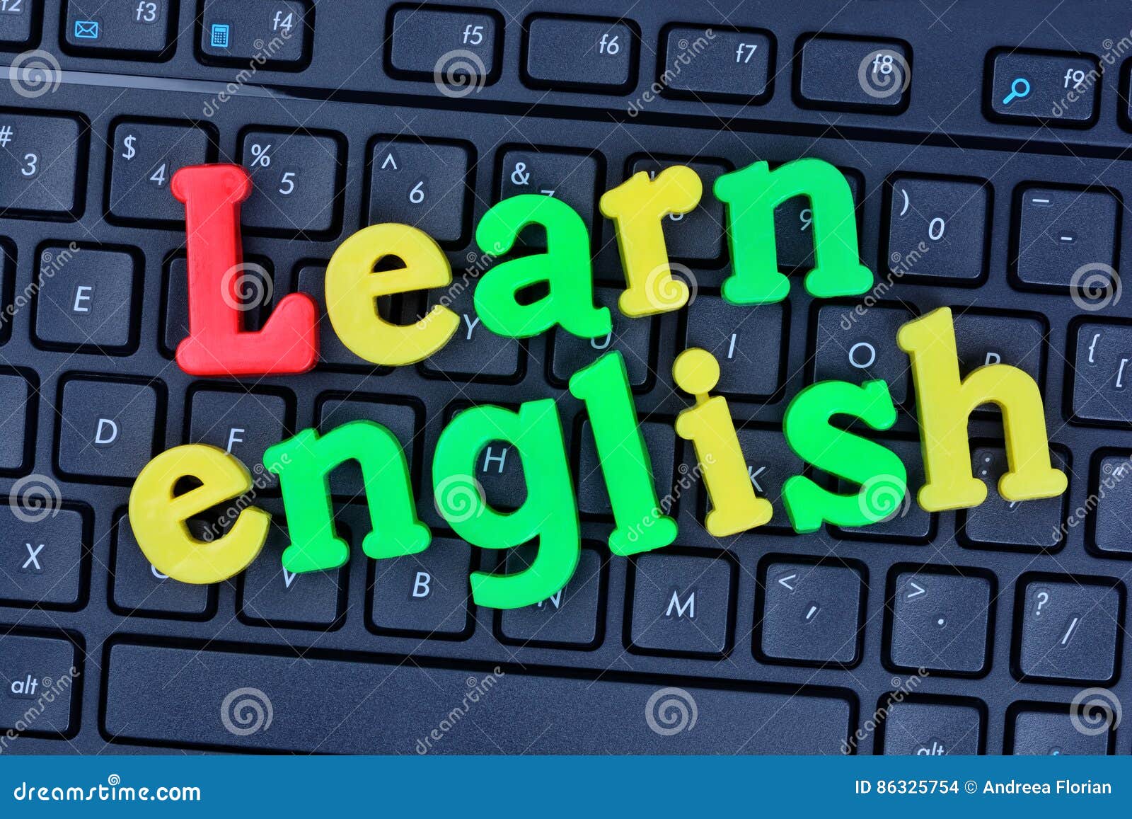 Learn English Words on Computer Keyboard Stock Photo - Image of ...