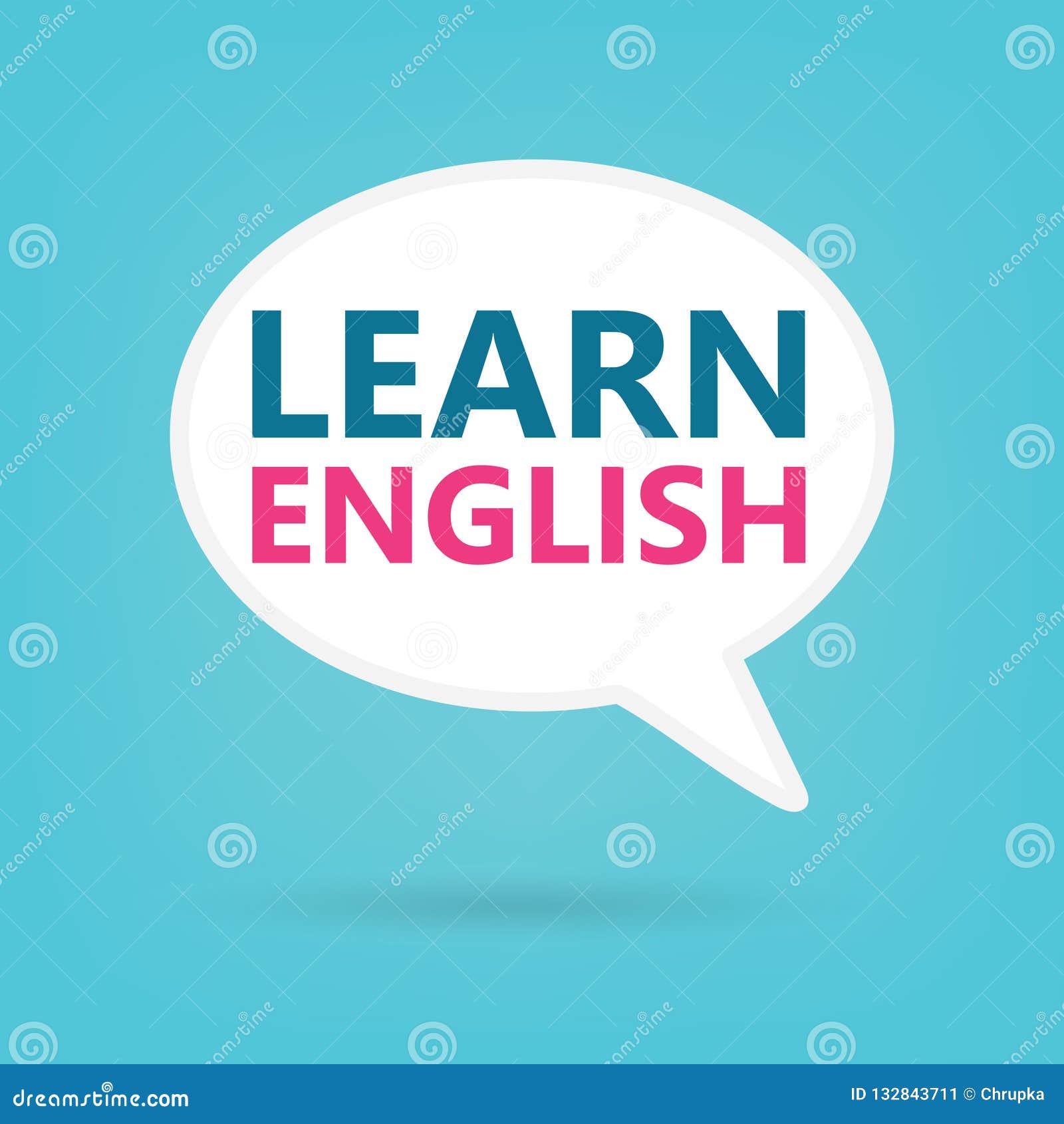 Learn English Written on a Speech Bubble Stock Vector - Illustration of ...