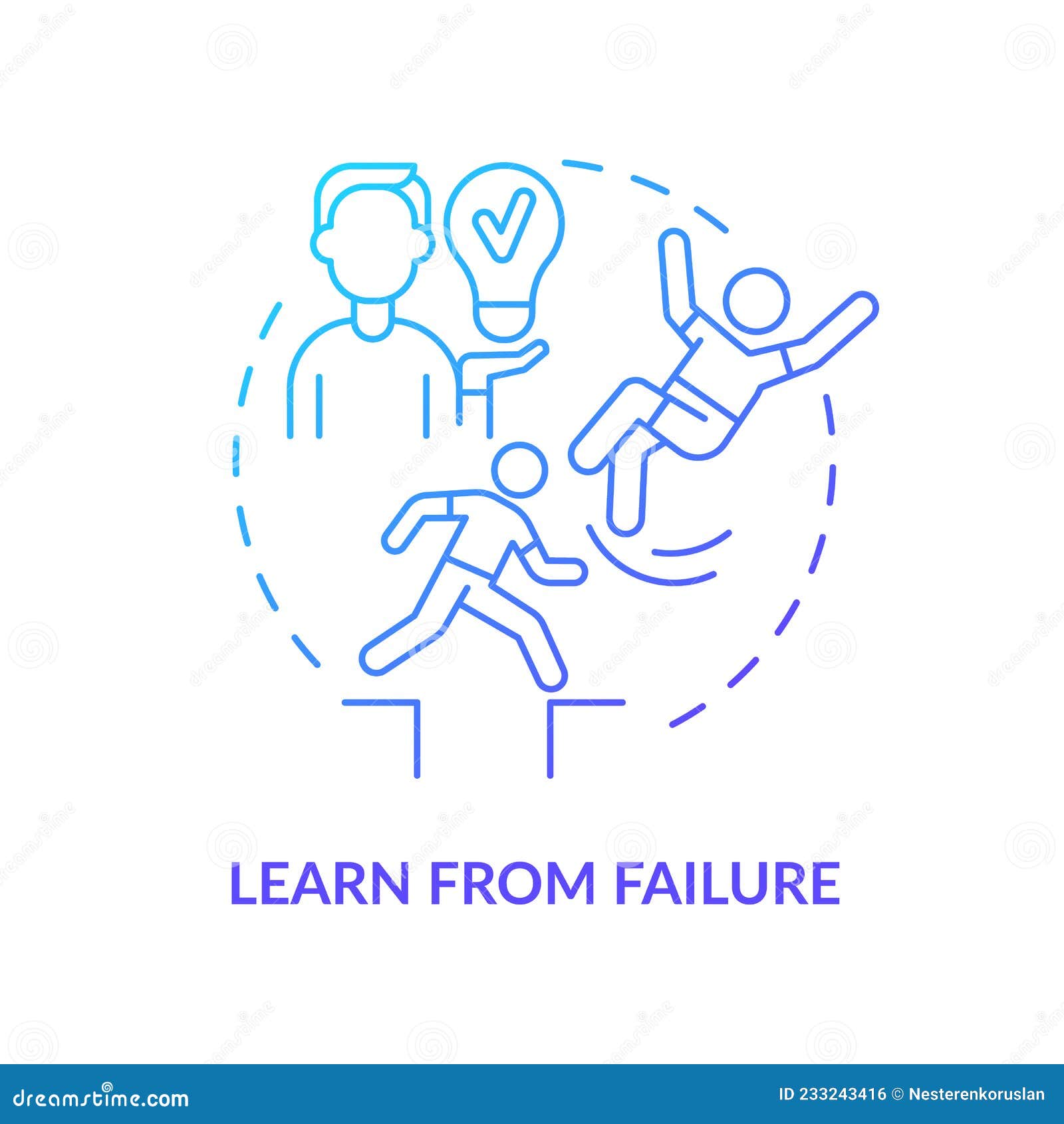 Learn From Failure Blue Gradient Concept Icon Vector Illustration ...