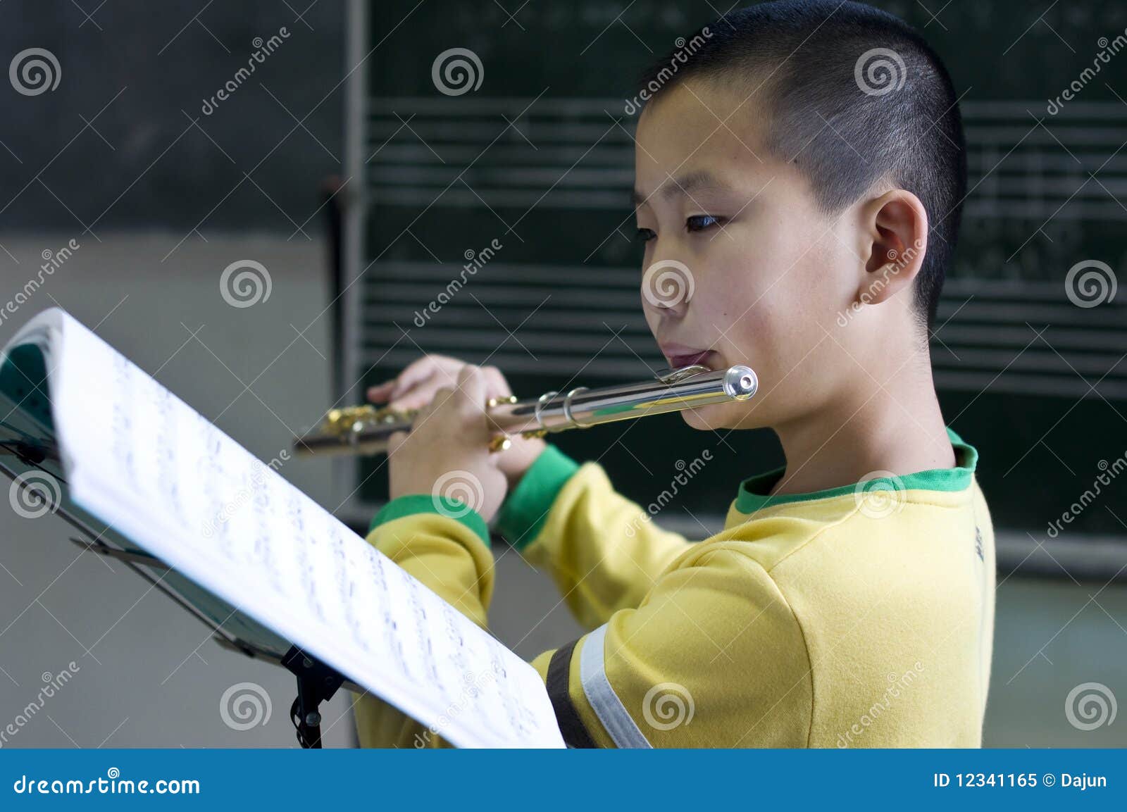 Learn the flute stock image. Image of play, happiness - 12341165