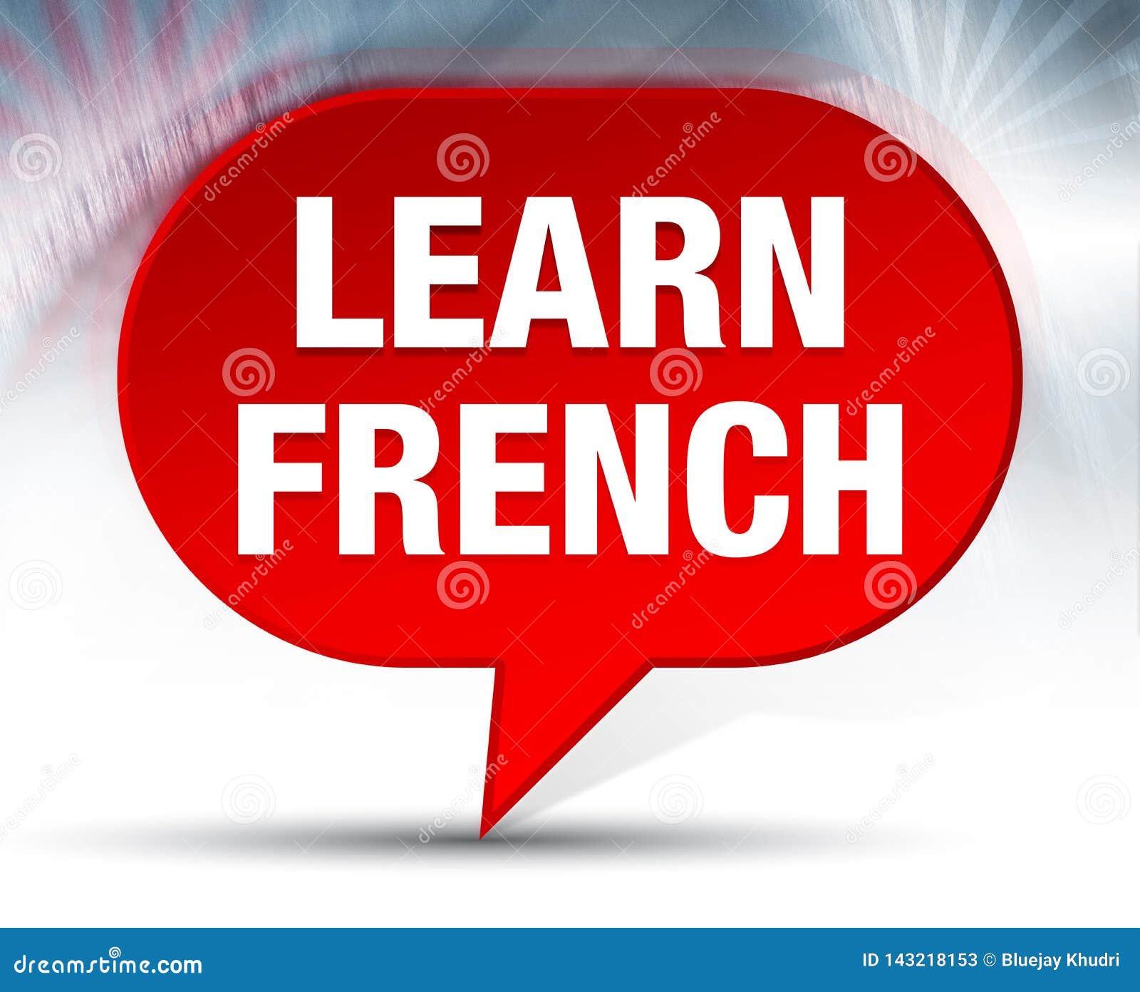 Learn French Red Bubble Background Stock Illustration - Illustration of ...