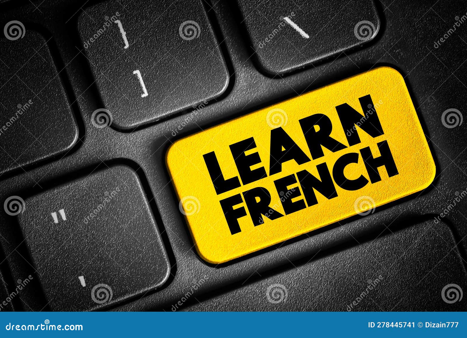 Learn French Text Button on Keyboard, Concept Background Stock Image ...