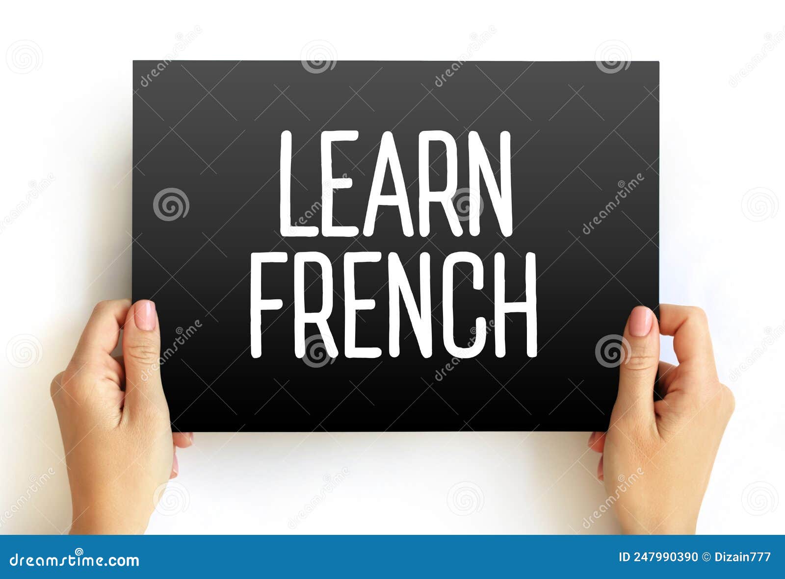 Learn French Text on Card, Concept Background Stock Photo - Image of ...