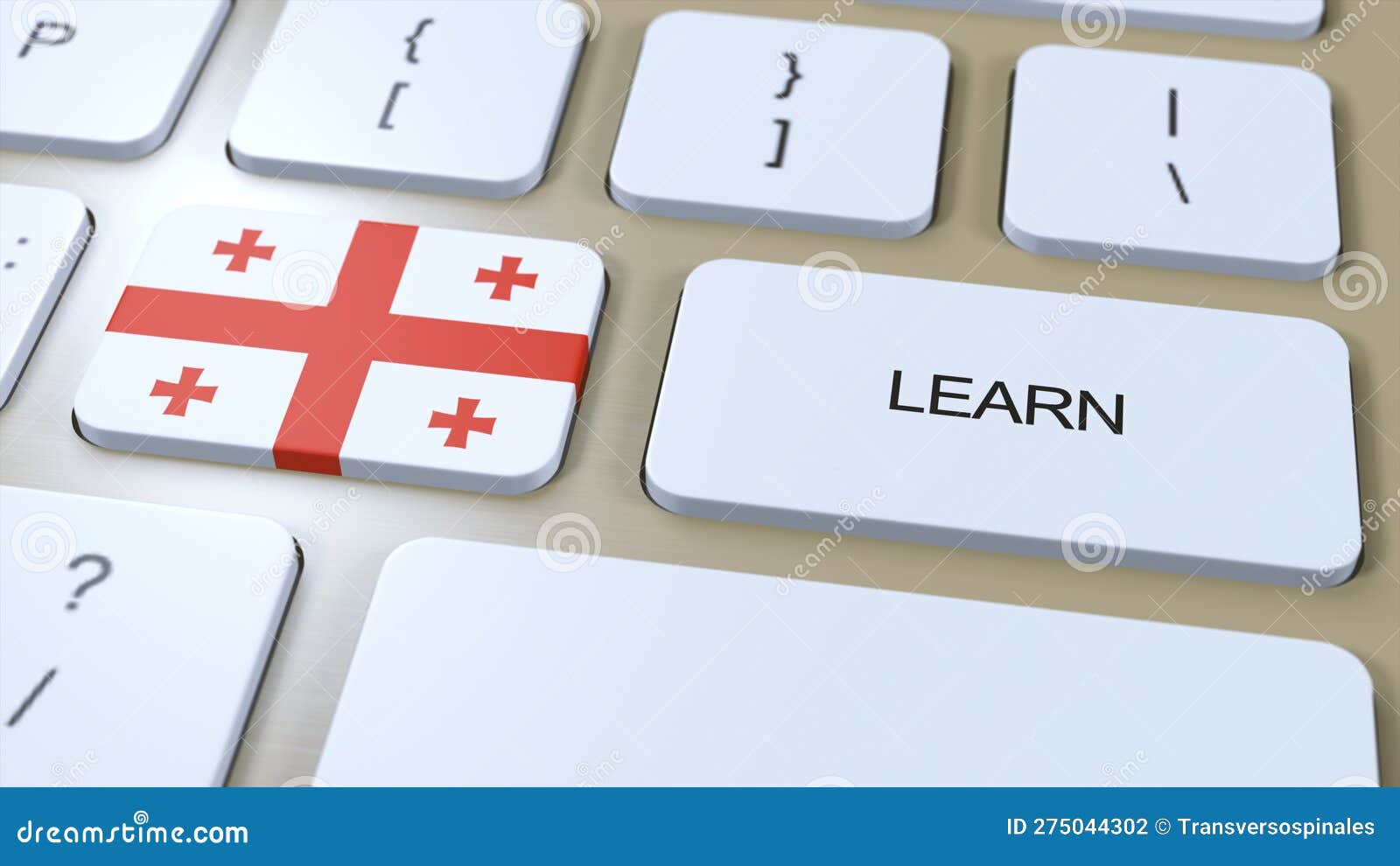 Learn Georgian Language Concept. Online Study Courses. Button with Text ...