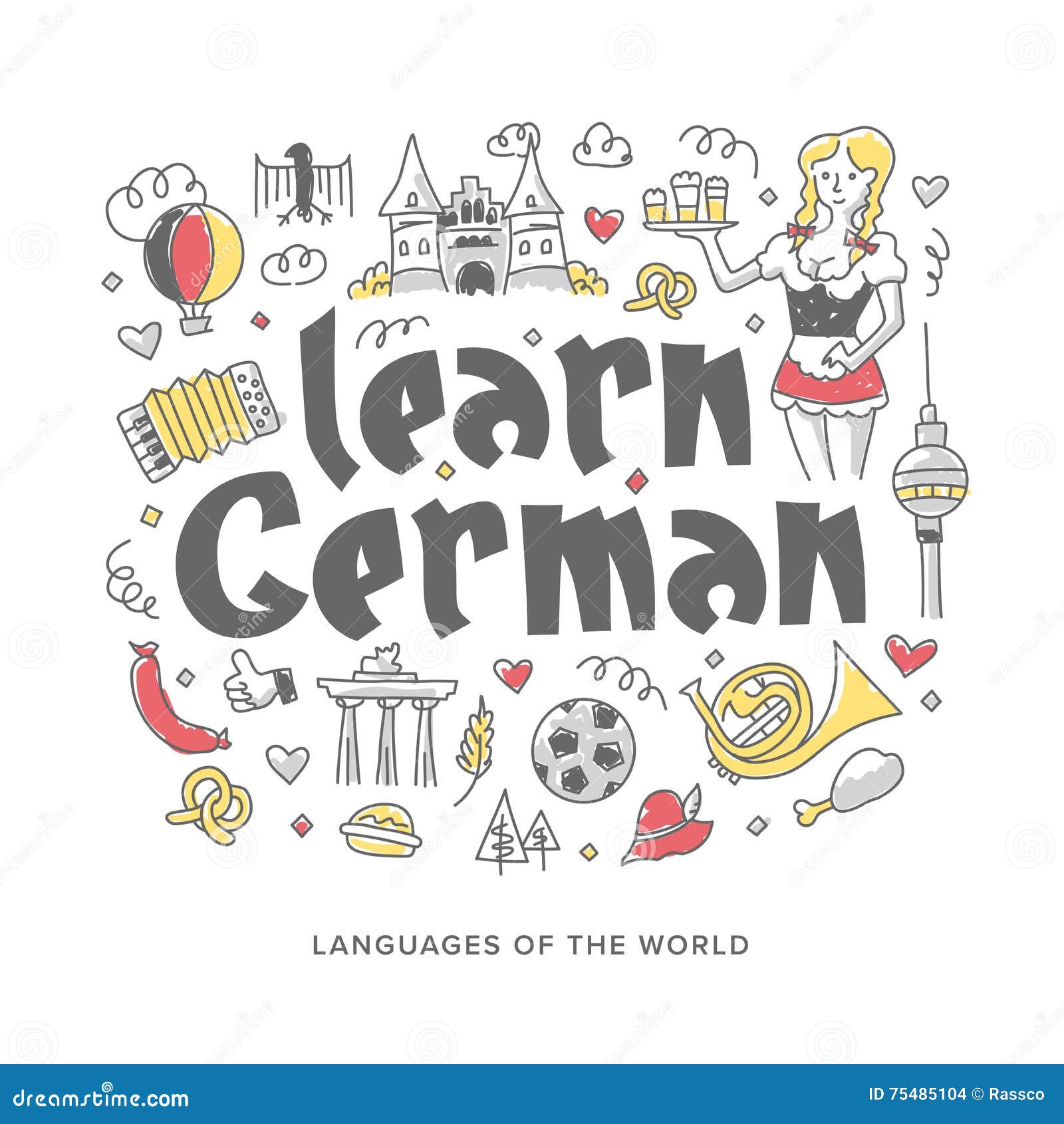 Learn German Concept Illustration Stock Vector - Illustration of ...