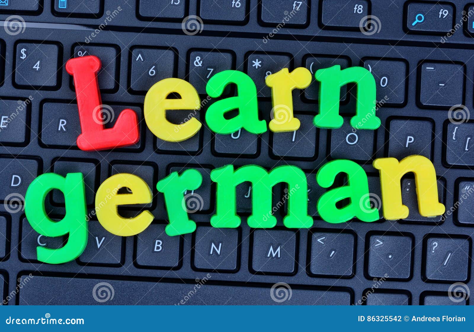 Learn German Words on Computer Keyboard Stock Photo - Image of lesson ...