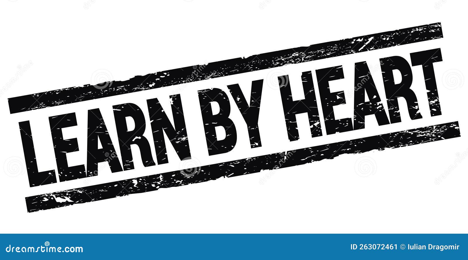 LEARN by HEART Text on Black Rectangle Stamp Sign Stock Illustration ...
