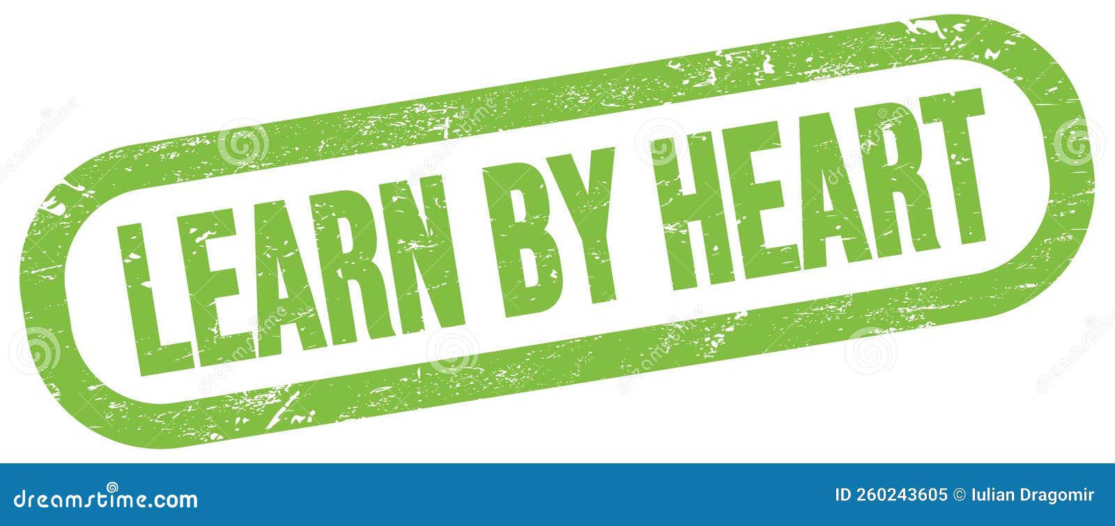 LEARN by HEART, Text Written on Green Stamp Sign Stock Illustration ...