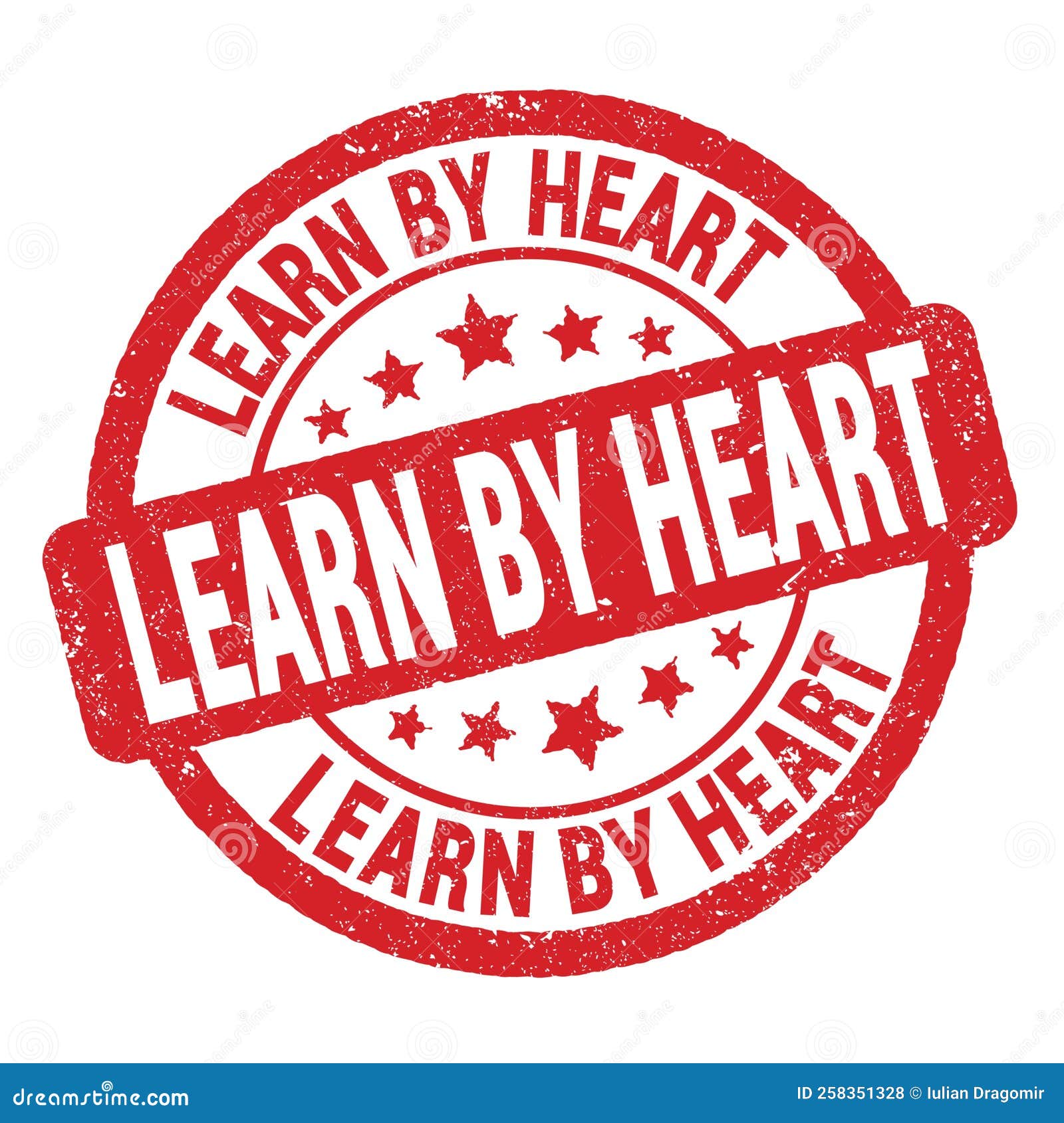 LEARN by HEART Text Written on Red Round Stamp Sign Stock Illustration ...