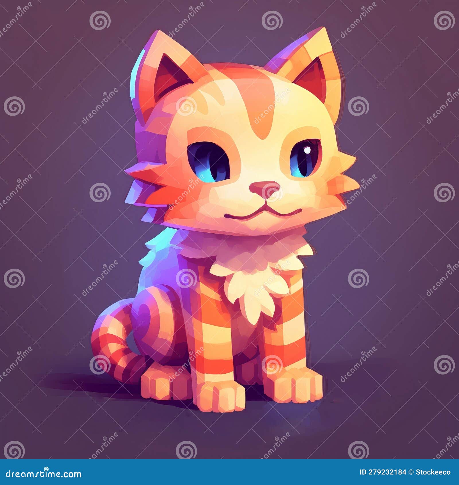 Creating a Cute Cat Character in Minecraft with Pixel Art Stock ...