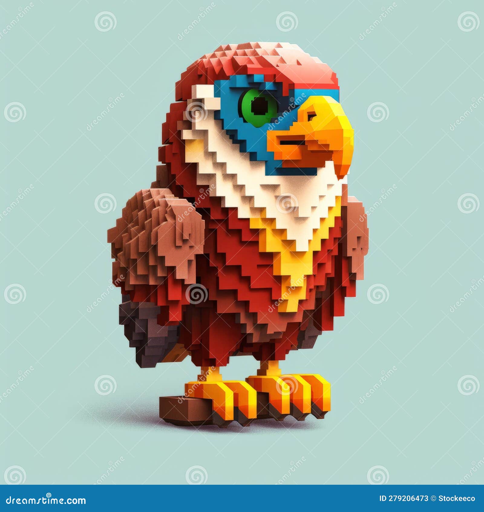 Create a Cute Eagle Character with Minecraft Pixel Art Stock ...