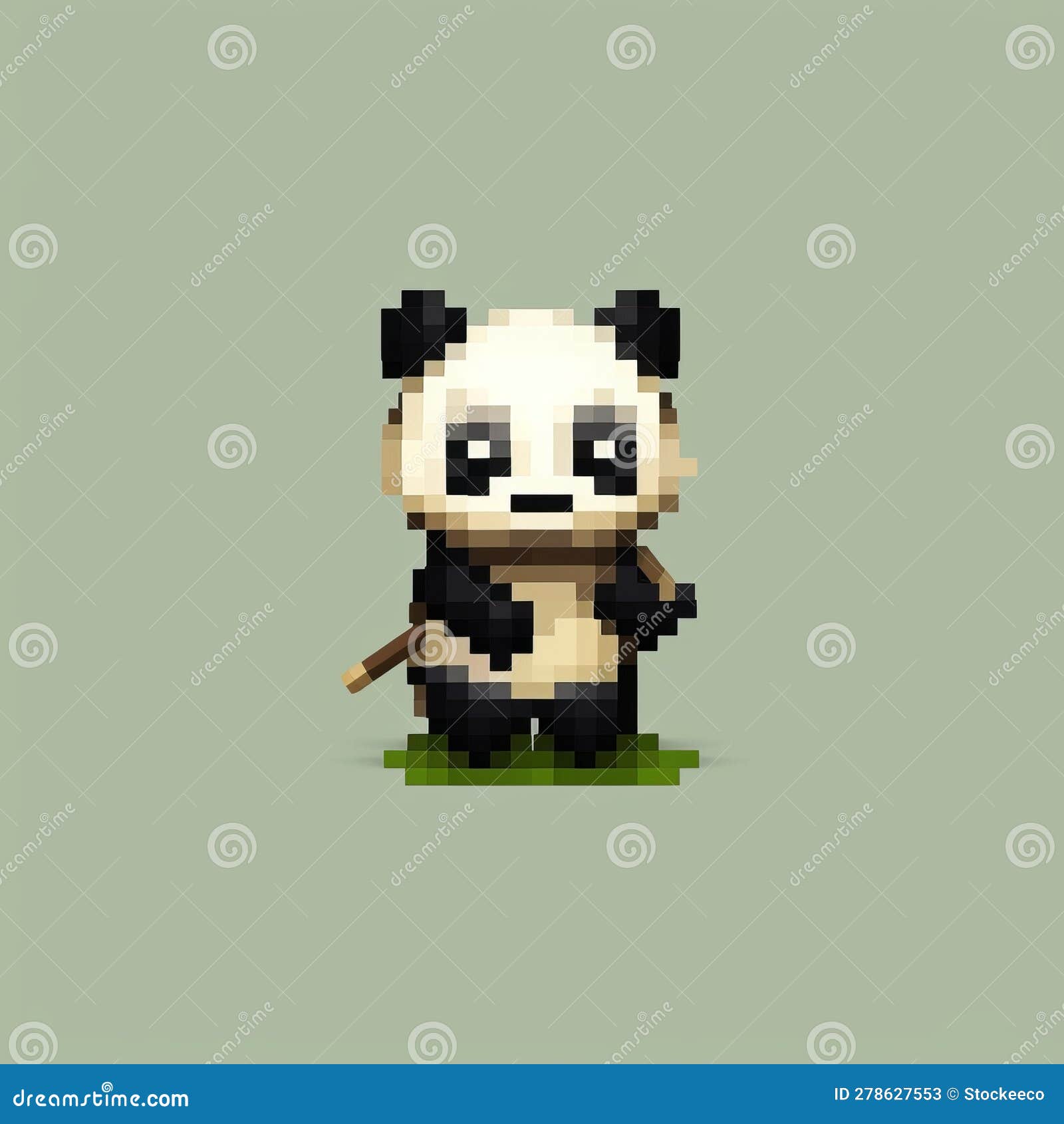 Pixelated Panda: A Cute Minecraft-inspired Character Design Royalty ...
