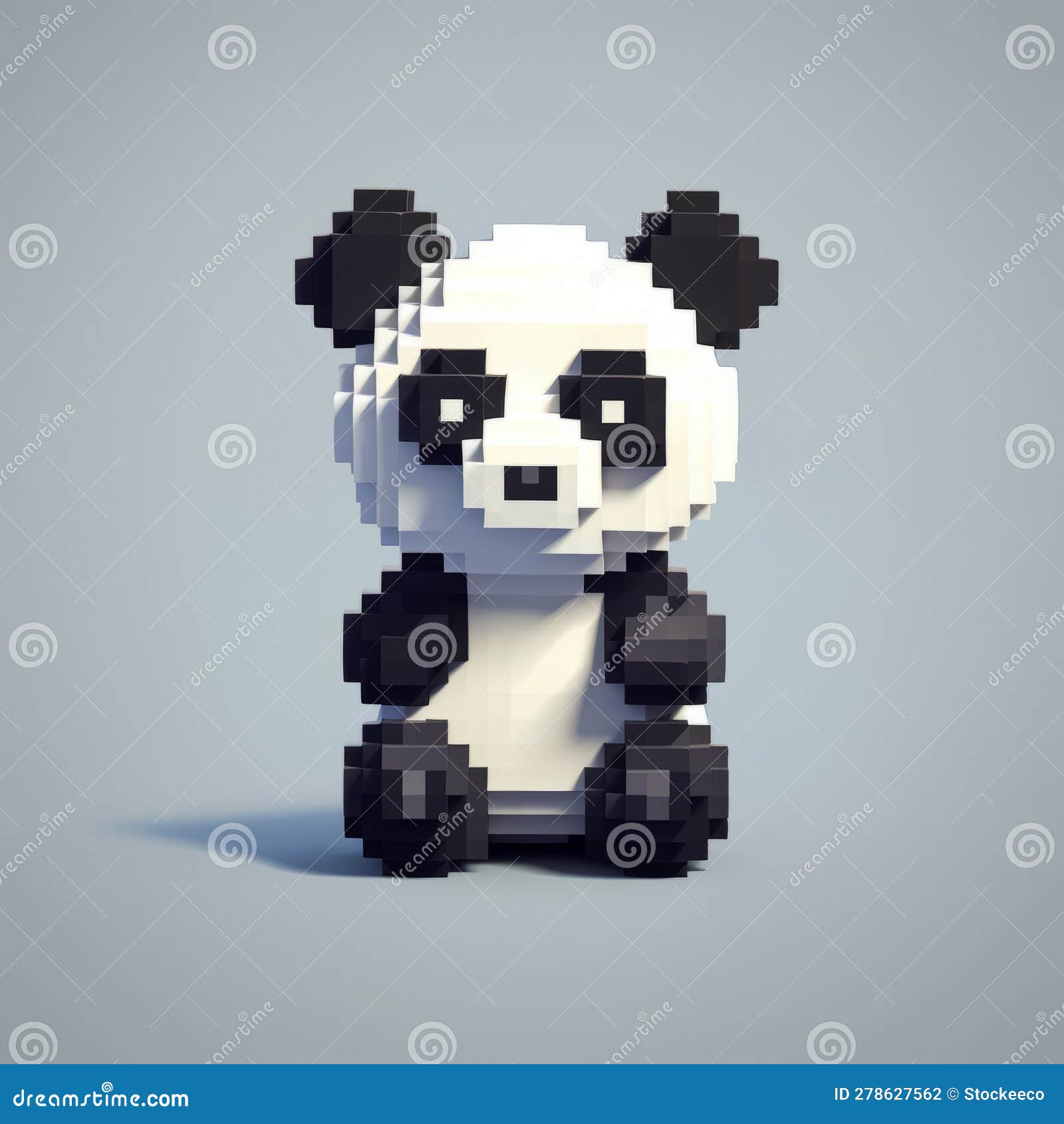 Pixelated Panda: A Cute Minecraft-inspired Character Design Royalty ...