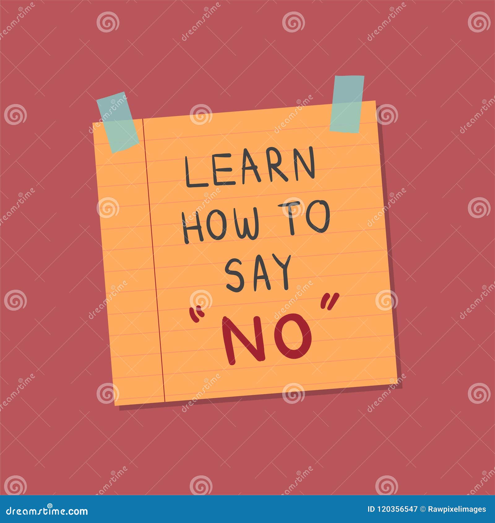 Learn How To Say No Note Illustration Stock Vector - Illustration of ...