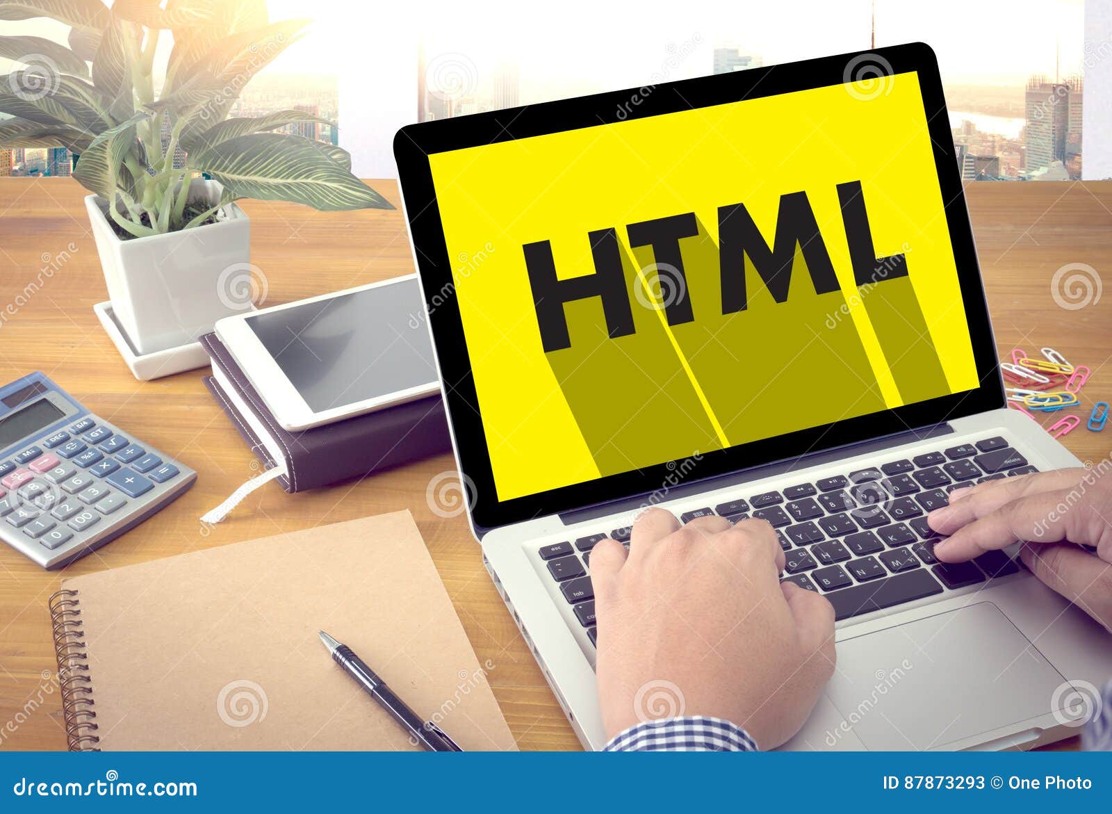 Learn Html Web Development And Web Design Trendy Long Shadow Stock