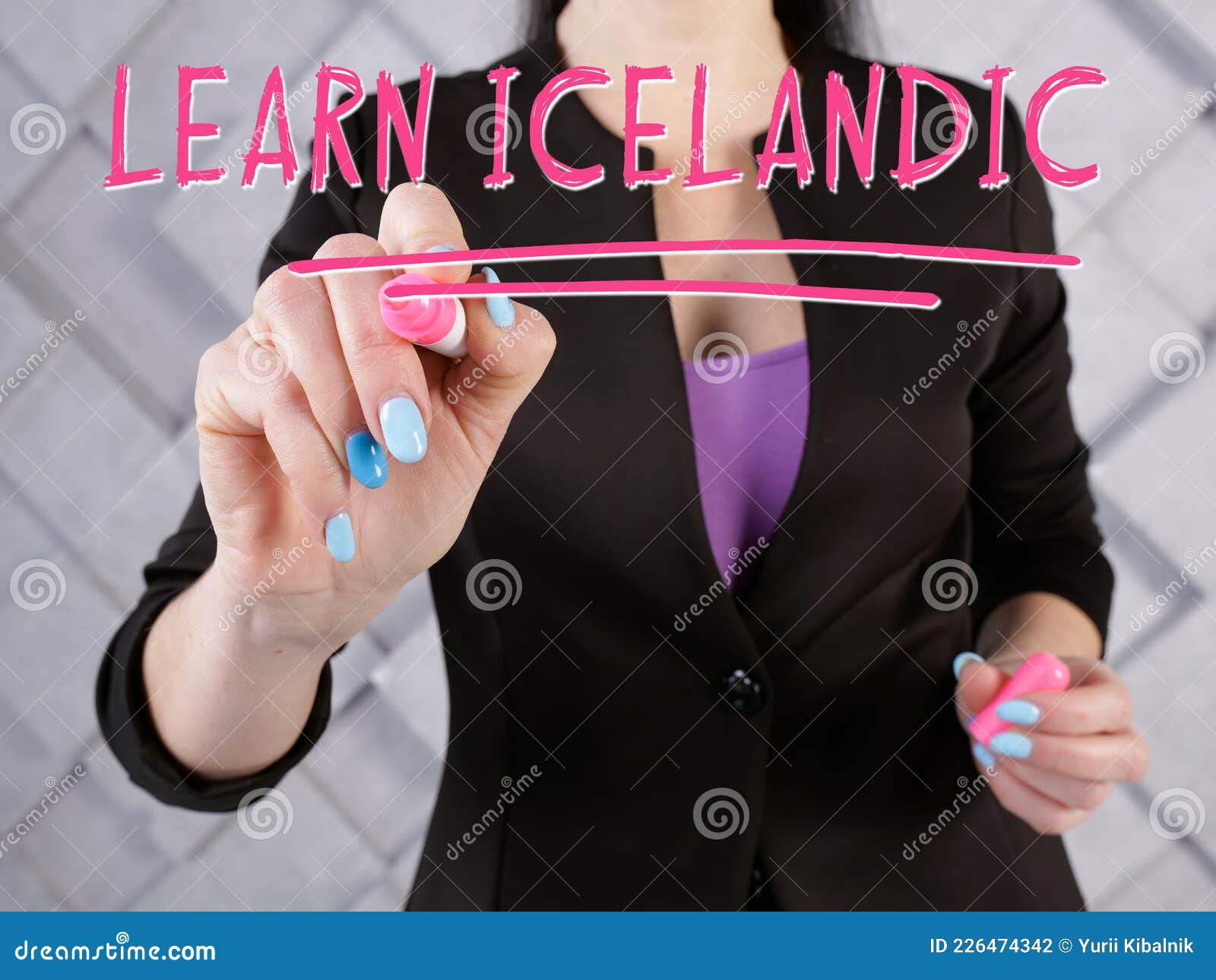 LEARN ICELANDIC Text in Virtual Screen Stock Photo - Image of children ...