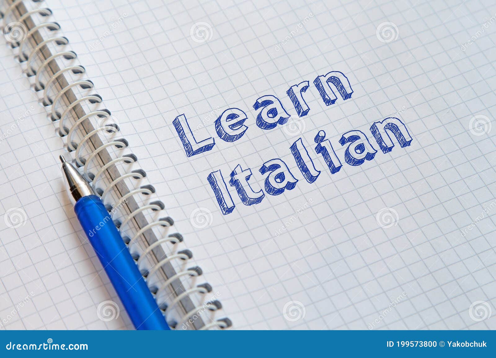 Learn Italian stock photo. Image of page, learn, note - 199573800