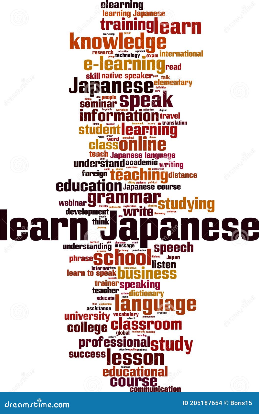 LEARN JAPANESE Word On White Background 3d Rendering Royalty-Free Stock ...