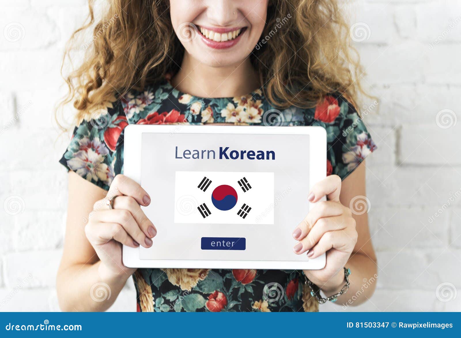 Learn Korean Language Online Education Concept Stock Image - Image of ...
