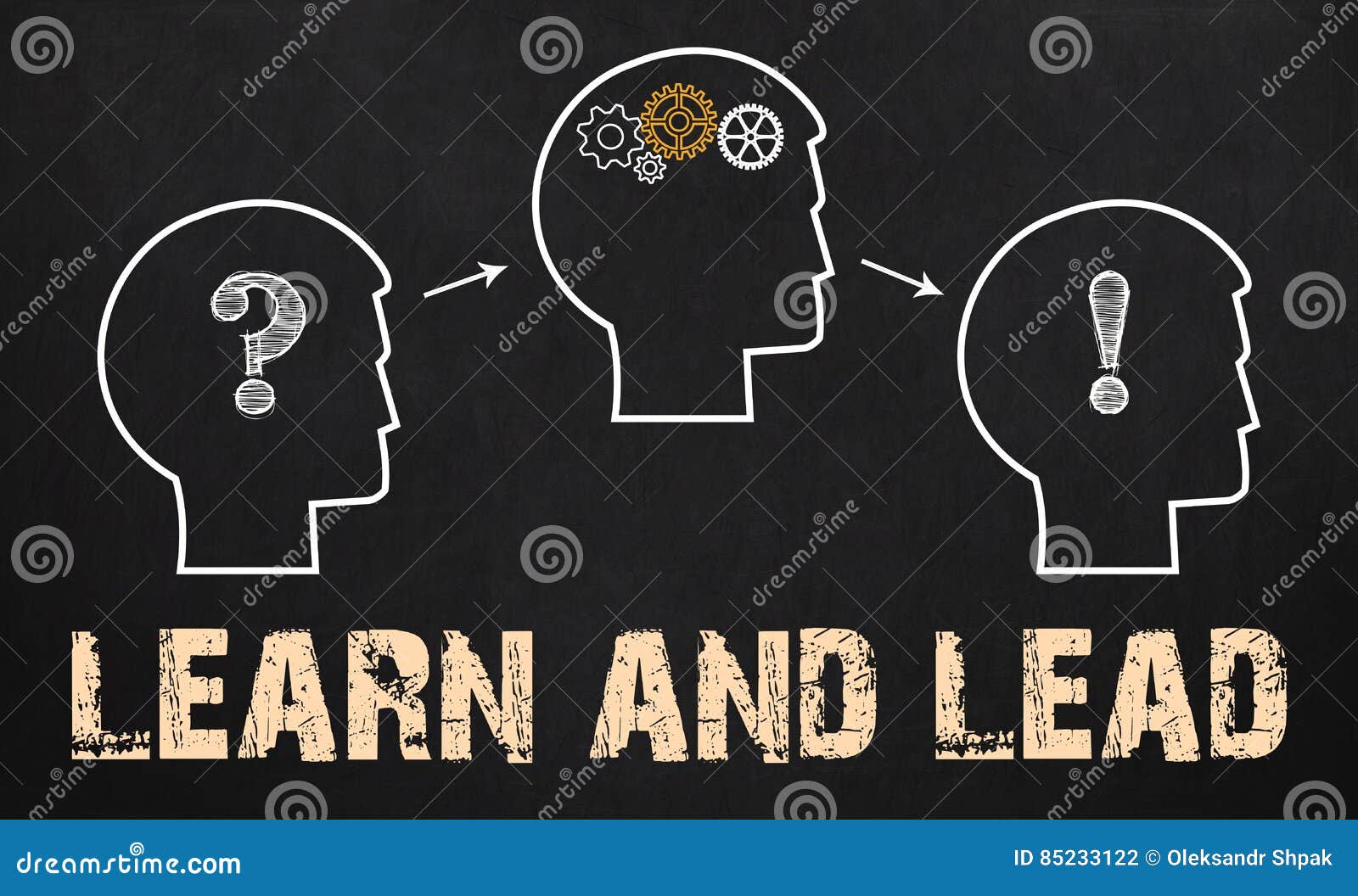 Learn and Lead - Business Concept on Chalkboard Stock Photo - Image of ...