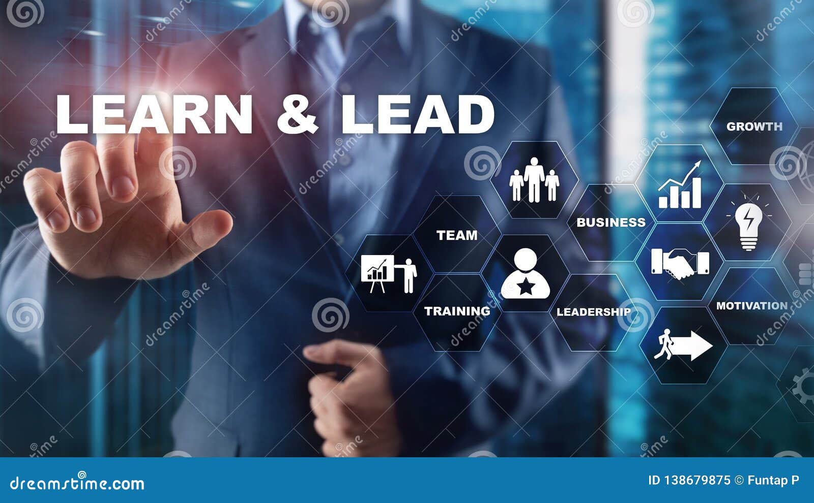 Learn and Lead Futuristic Concepts for Busines. Stock Illustration ...