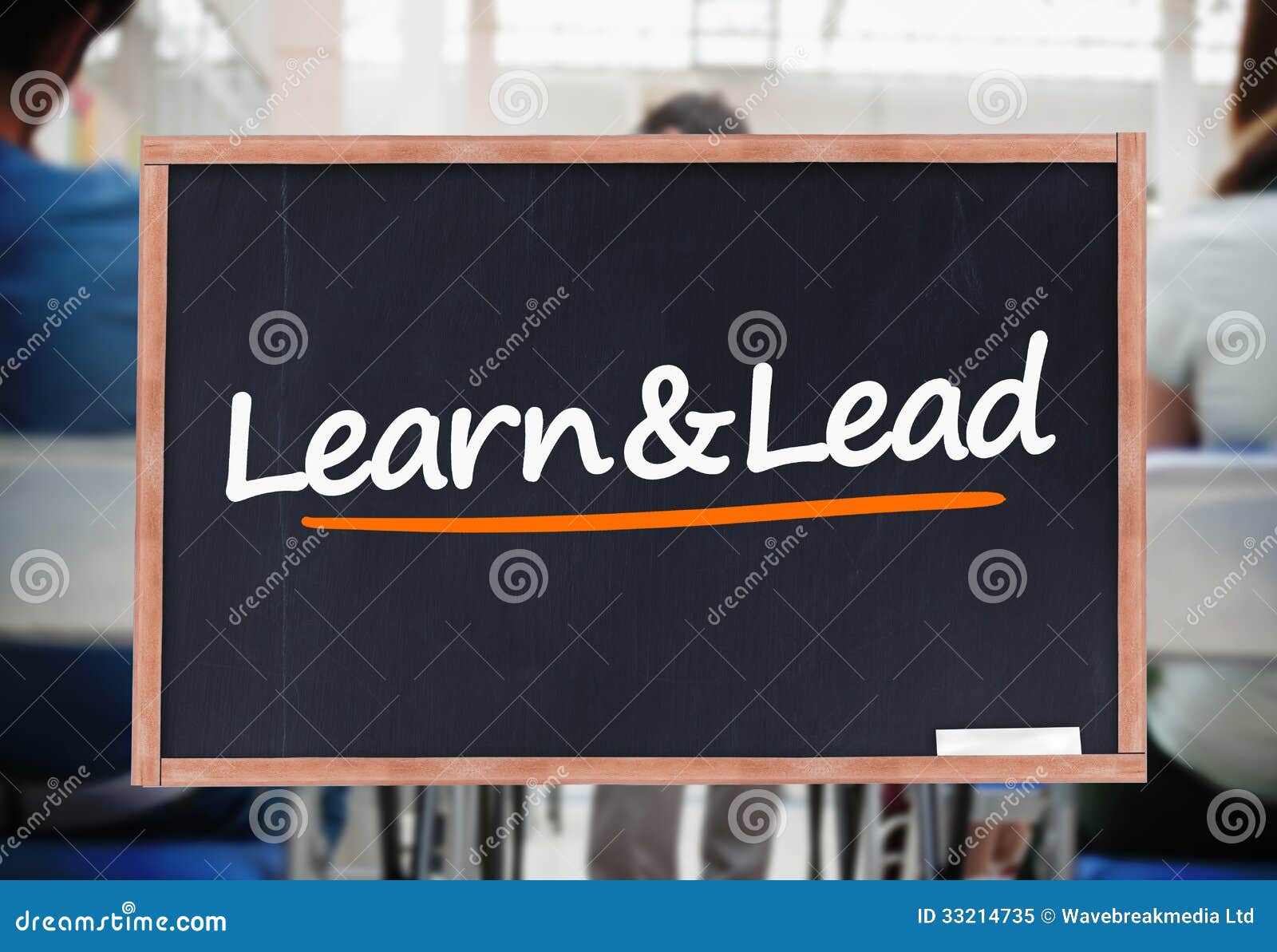 Learn and Lead Written on Blackboard Stock Image - Image of orange ...