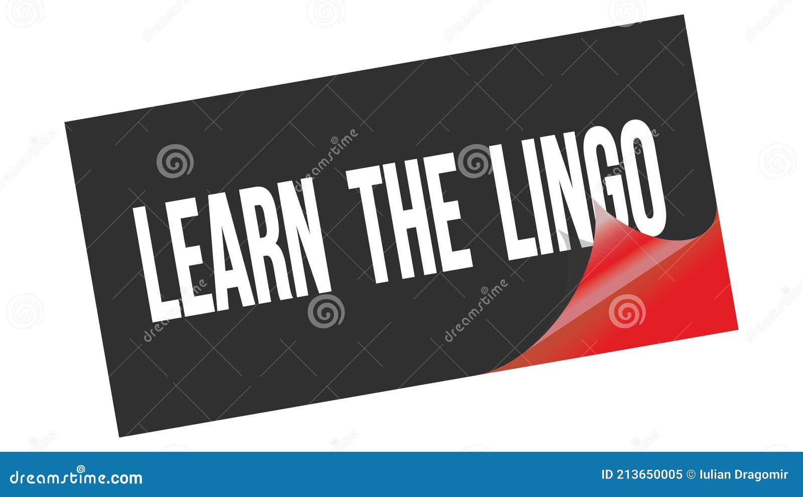 LEARN the LINGO Text on Black Red Sticker Stamp Stock Illustration ...