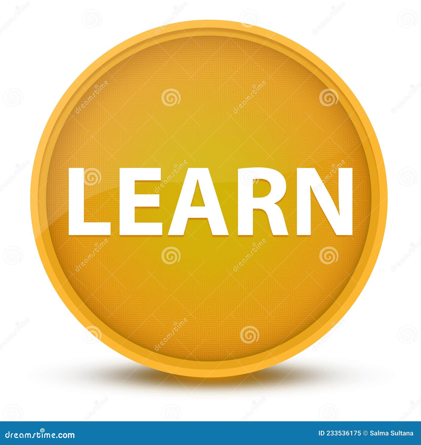 Learn Luxurious Glossy Yellow Round Button Abstract Stock Image - Image ...