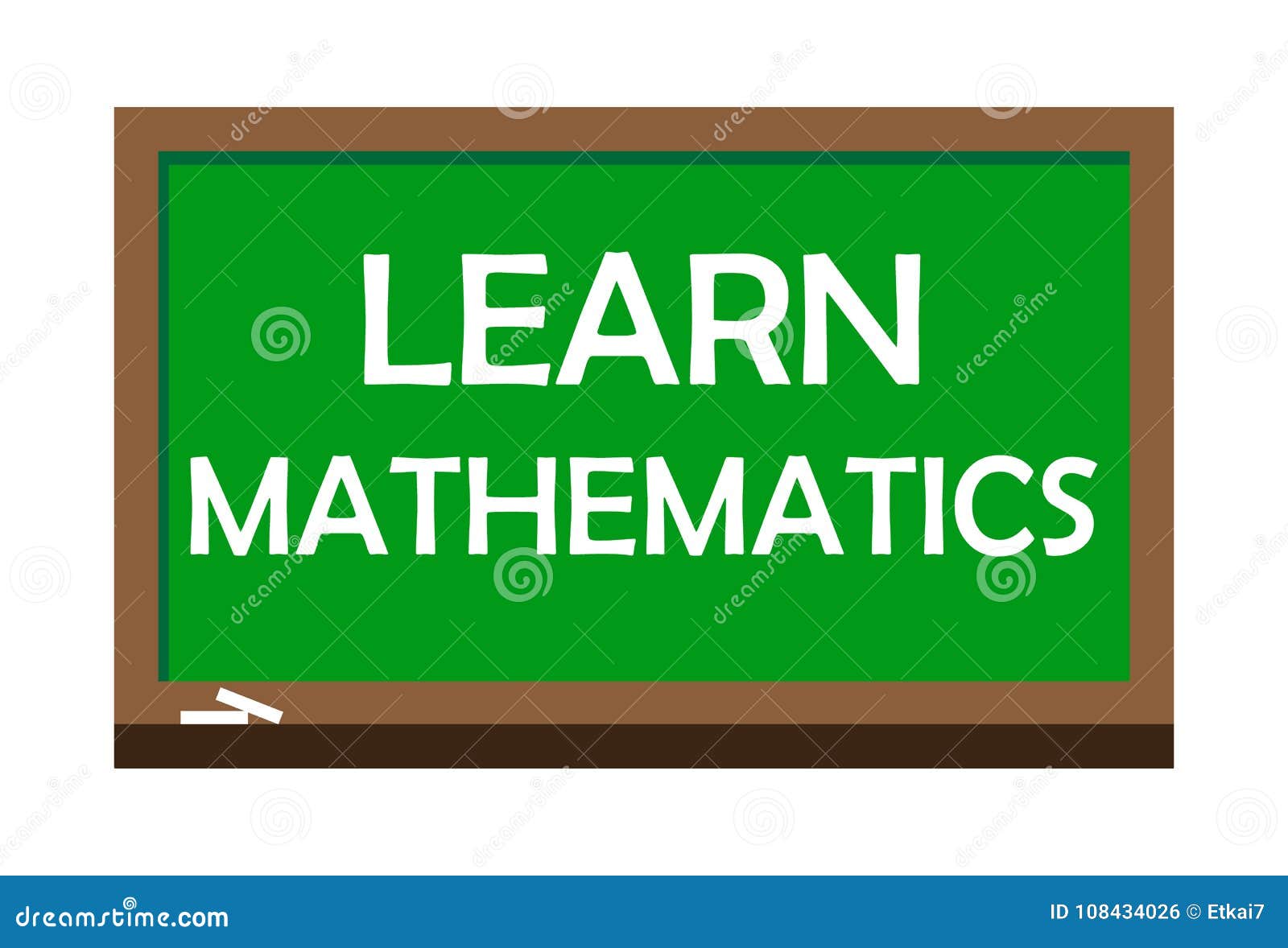Learn Mathematics Write on Green Board. Vector Illustration. Stock ...