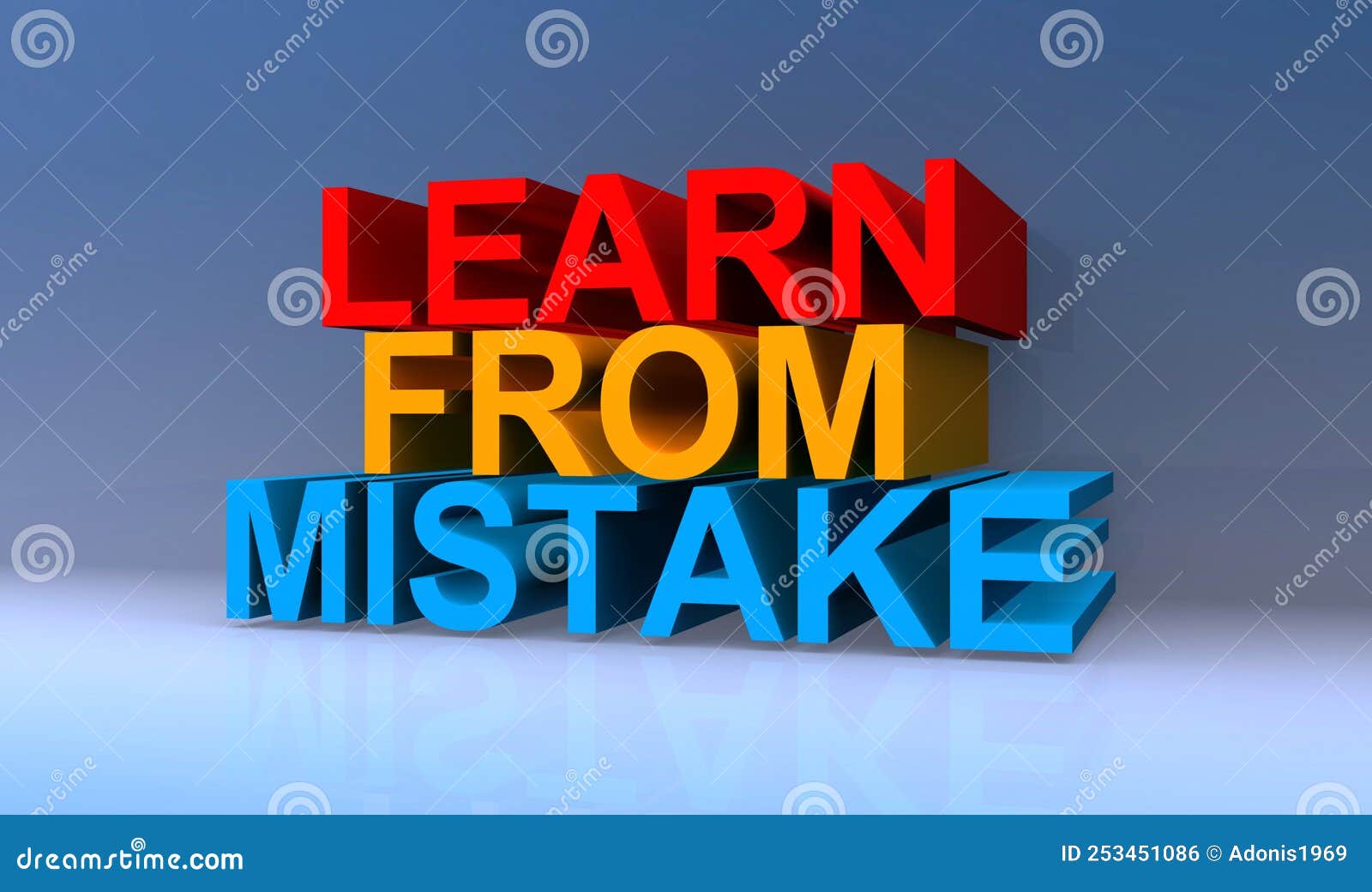 Learn from mistake on blue stock illustration. Illustration of succeed ...