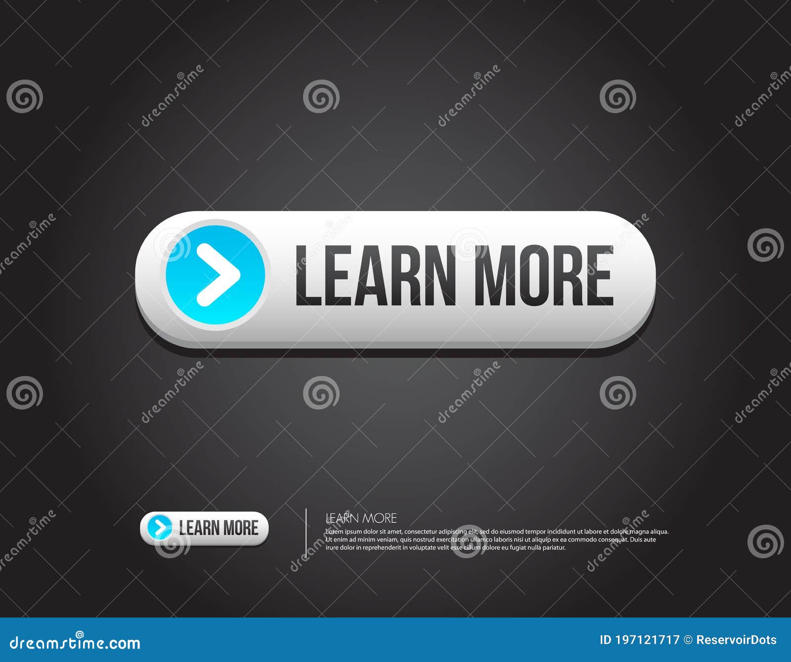 Learn More Button stock vector. Illustration of success - 197121717