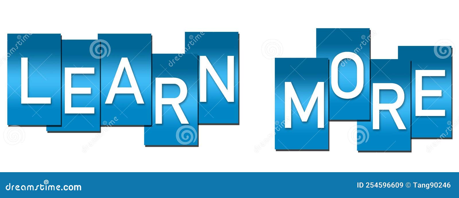 Learn More Word on Blue Card Isolated Stock Illustration - Illustration ...