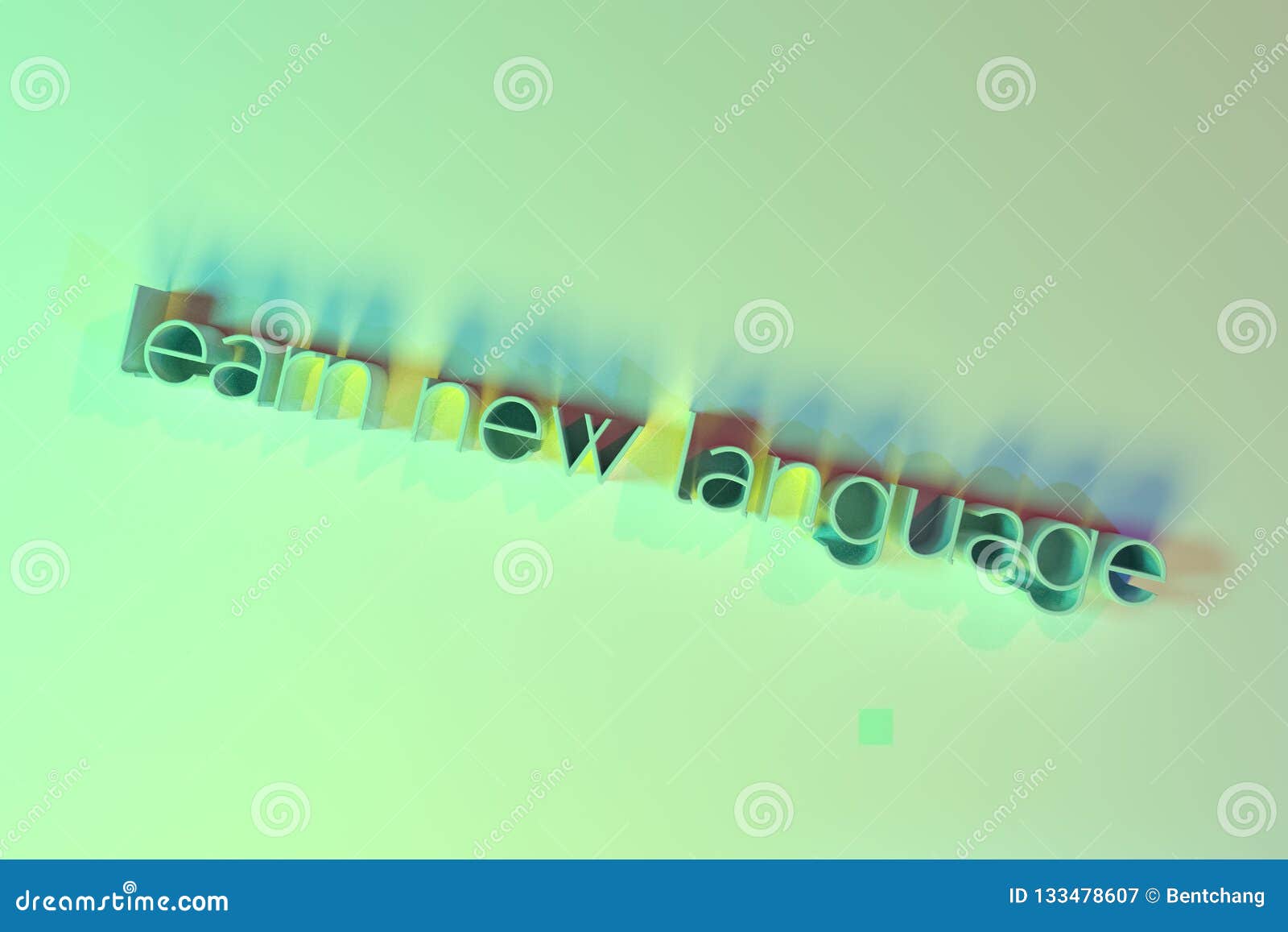 Learn New Language, 3D Rendering. Abstract Typography, CGI Keywords ...
