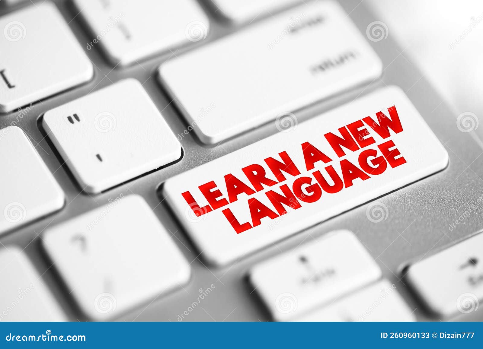 Learn a New Language Text Button on Keyboard, Concept Background Stock ...
