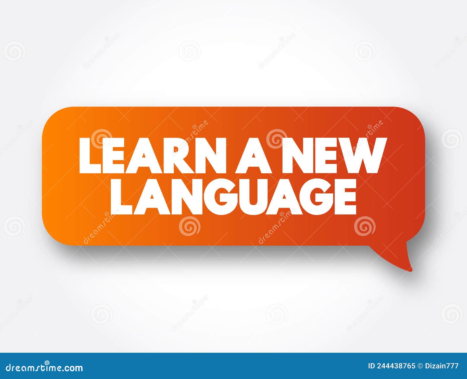 Learn a New Language Text Message Bubble, Concept Background Stock ...