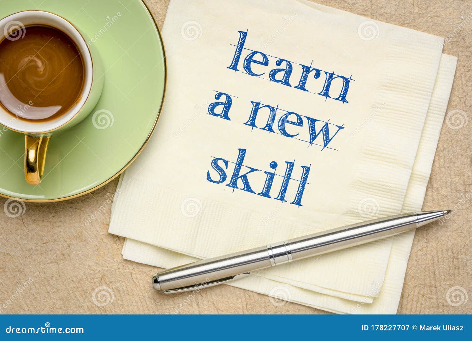 Learn a New Skill Motivational Note Stock Image - Image of motivational ...