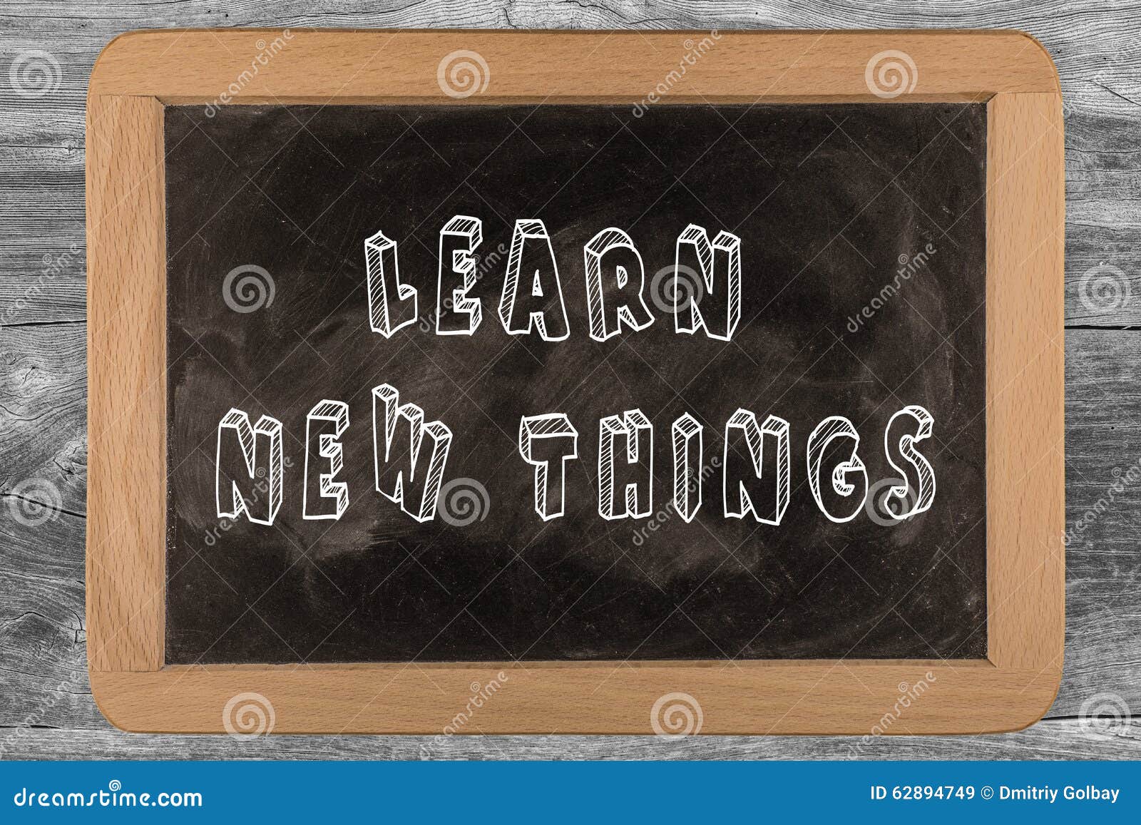 Learn New Things - Chalkboard Stock Image - Image of horizontal ...