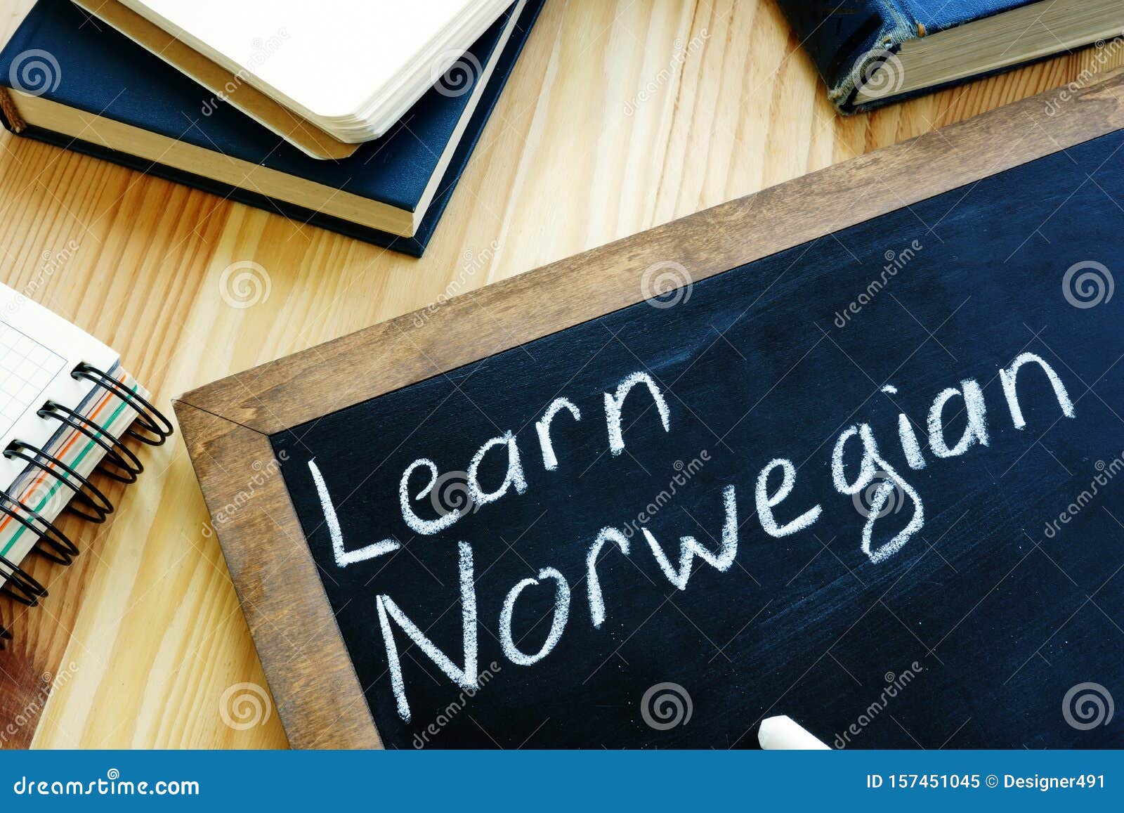 Learn Norwegian Written on the Blackboard Stock Image - Image of ...