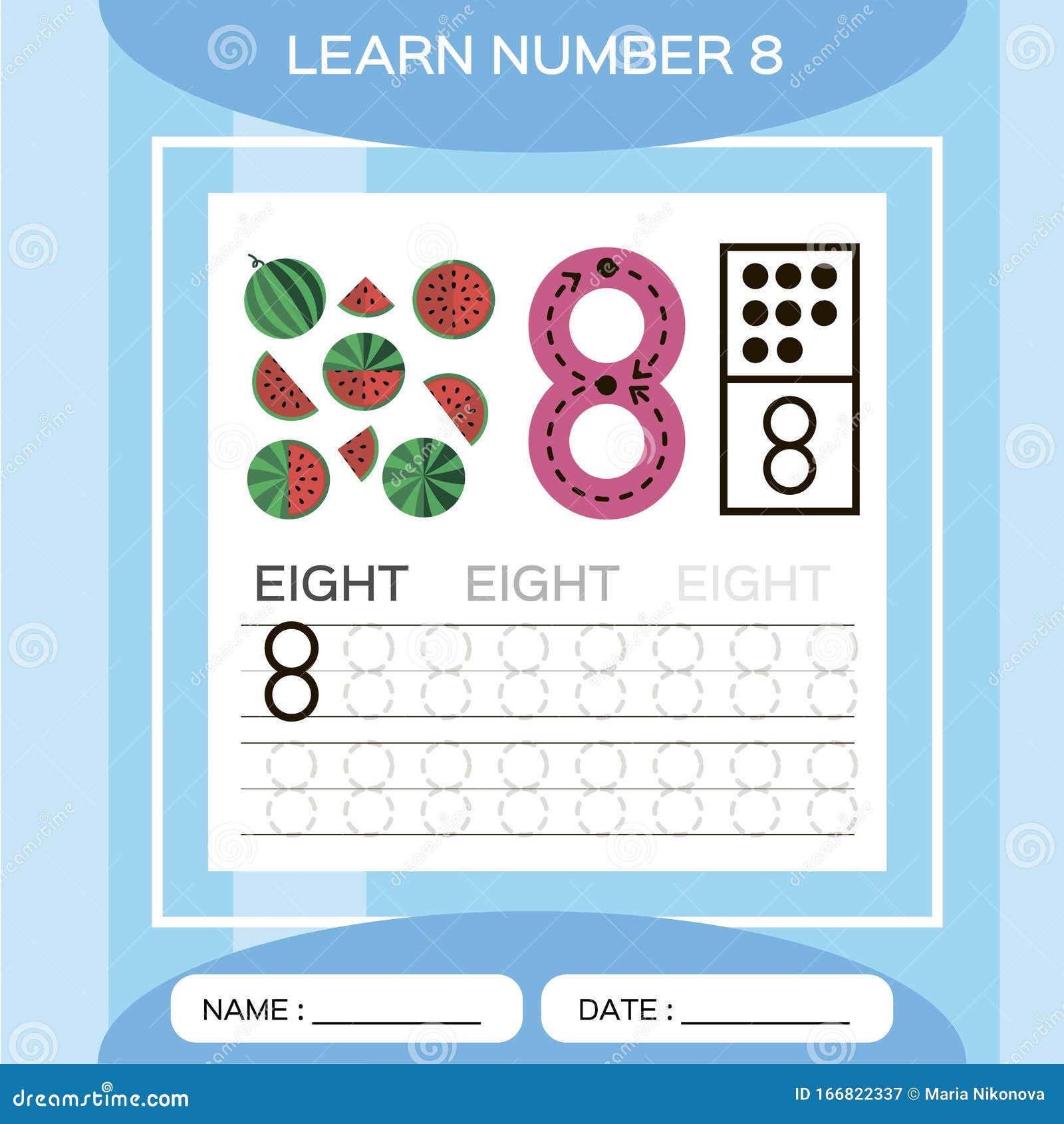 Learn Number 8. Eight. Children Educational Game. Kids Learning ...