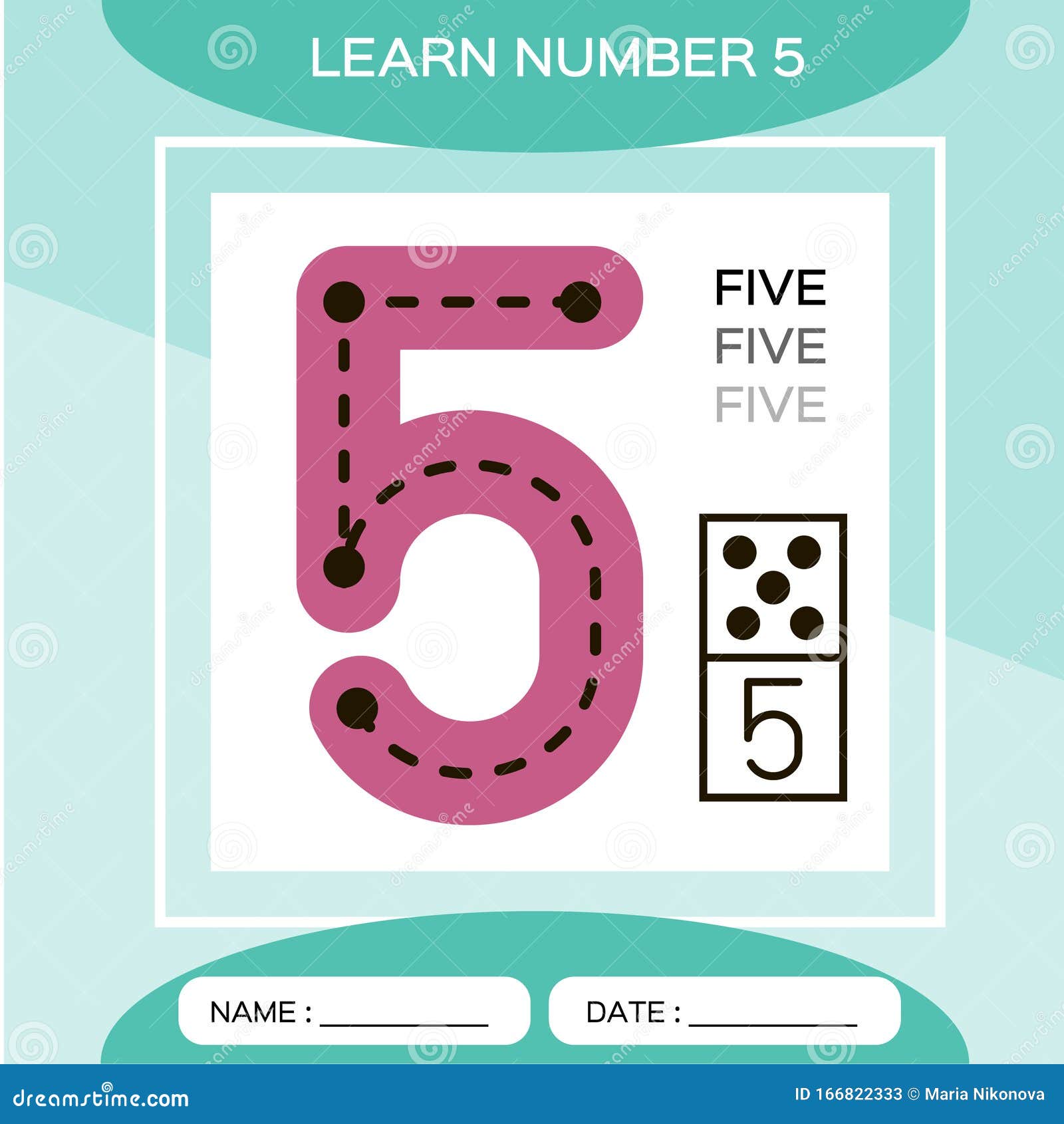 Learn Number 5. Five . Children Educational Game. Kids Learning ...