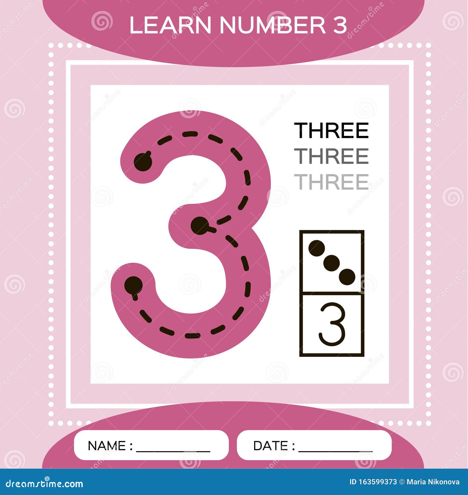 Learn Numbers 3. Three . Children Educational Game. Kids Learning ...