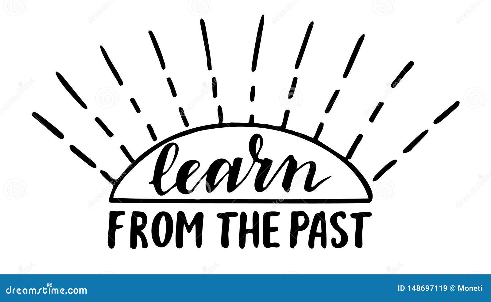 Learn from the Past. Lettering Hand, Happy Stock Illustration ...