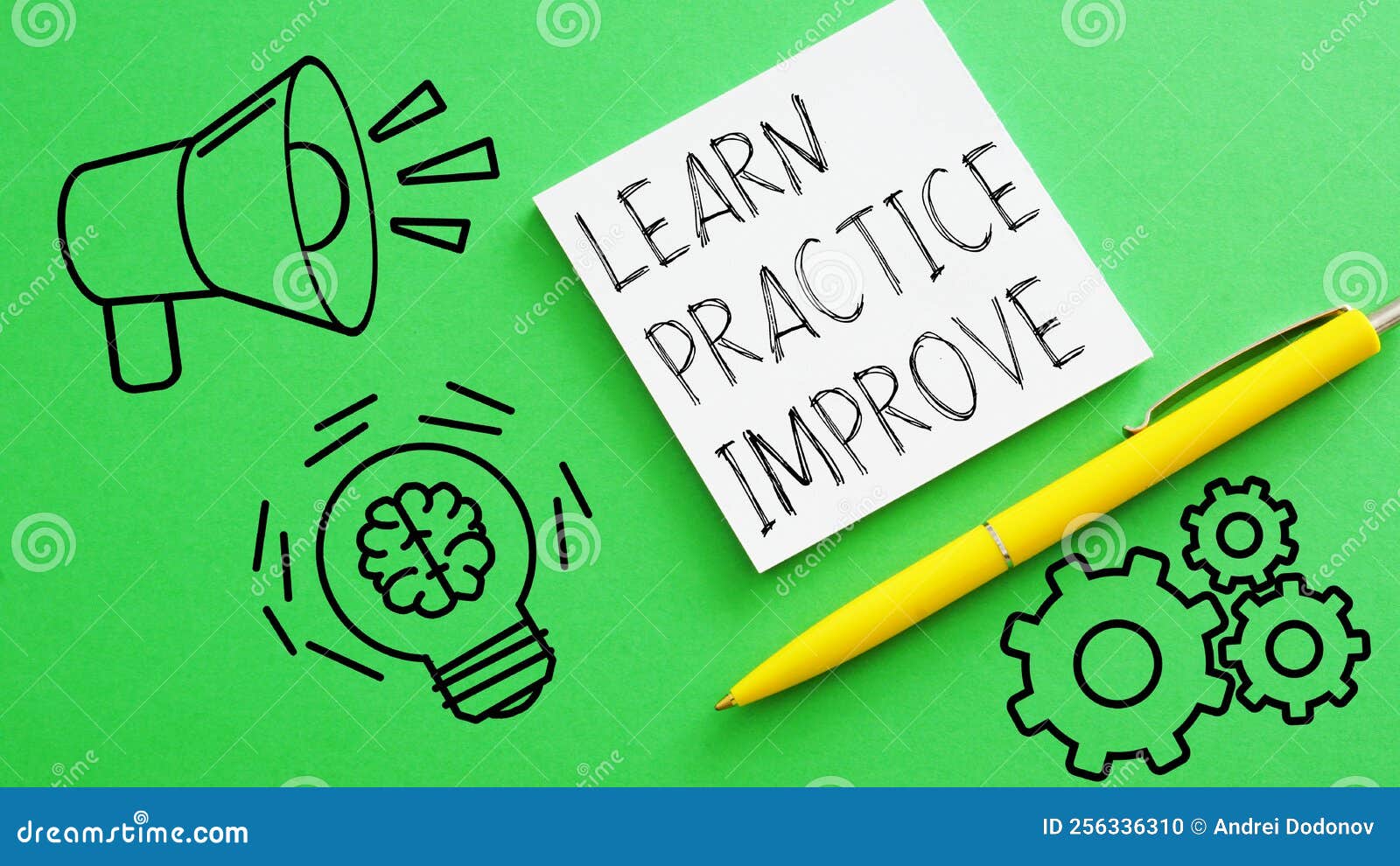 Learn Practice and Improve is Shown Using the Text Stock Photo - Image ...