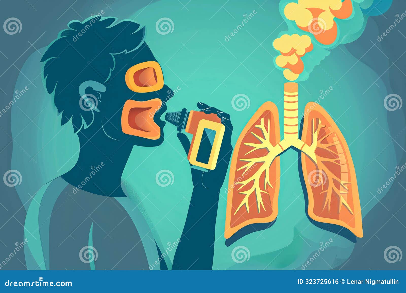Learn about Proper Use of Inhaler for Improving Lung Function Stock ...