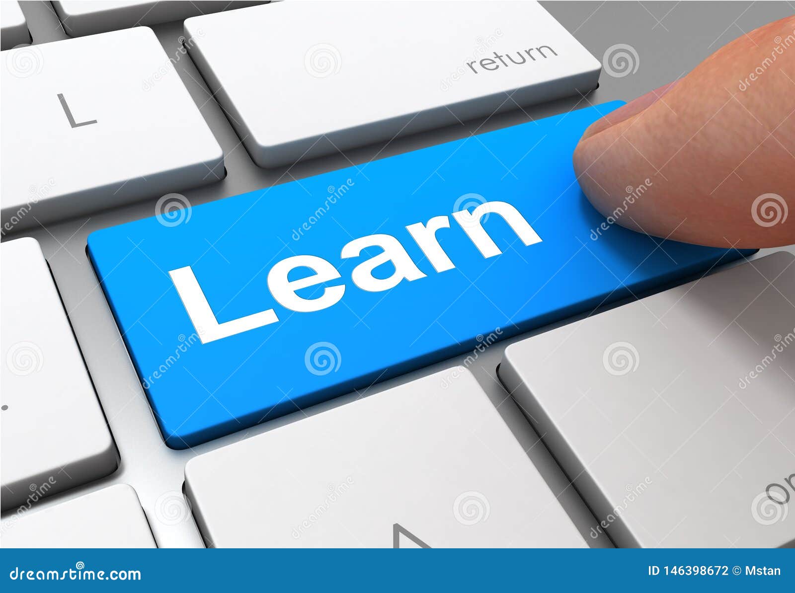 Learn Push Button Concept 3d Illustration Stock Illustration ...