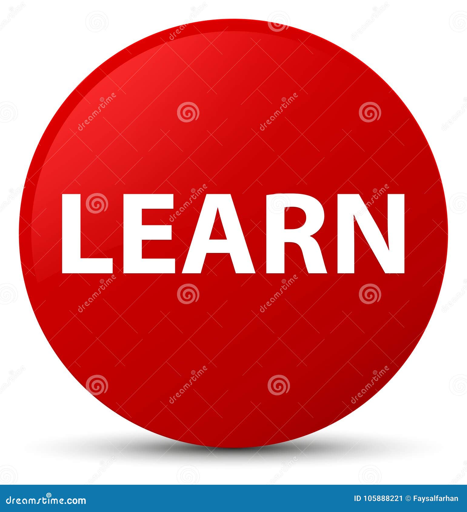 Learn red round button stock illustration. Illustration of study ...