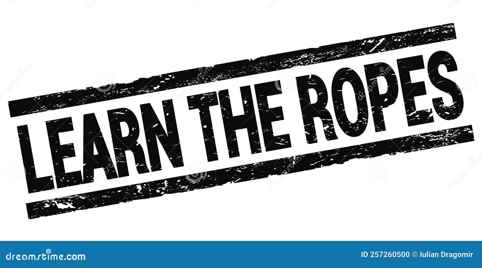 LEARN the ROPES Text on Black Rectangle Stamp Sign Stock Illustration ...