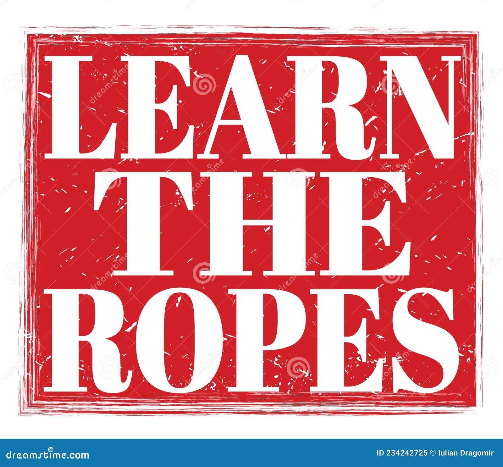 LEARN the ROPES, Text on Red Stamp Sign Stock Illustration ...