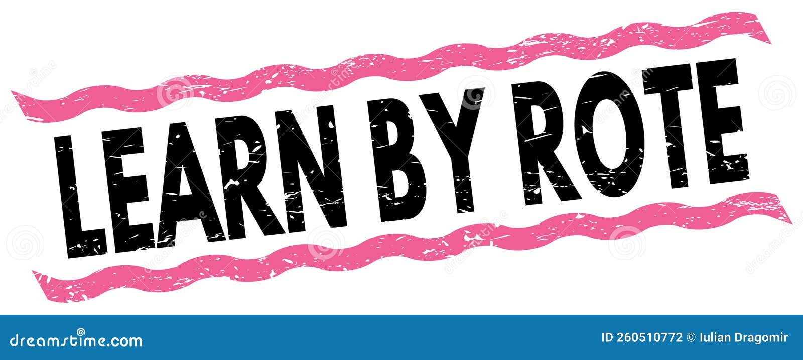 LEARN by ROTE Text on Pink-black Lines Stamp Sign Stock Illustration ...